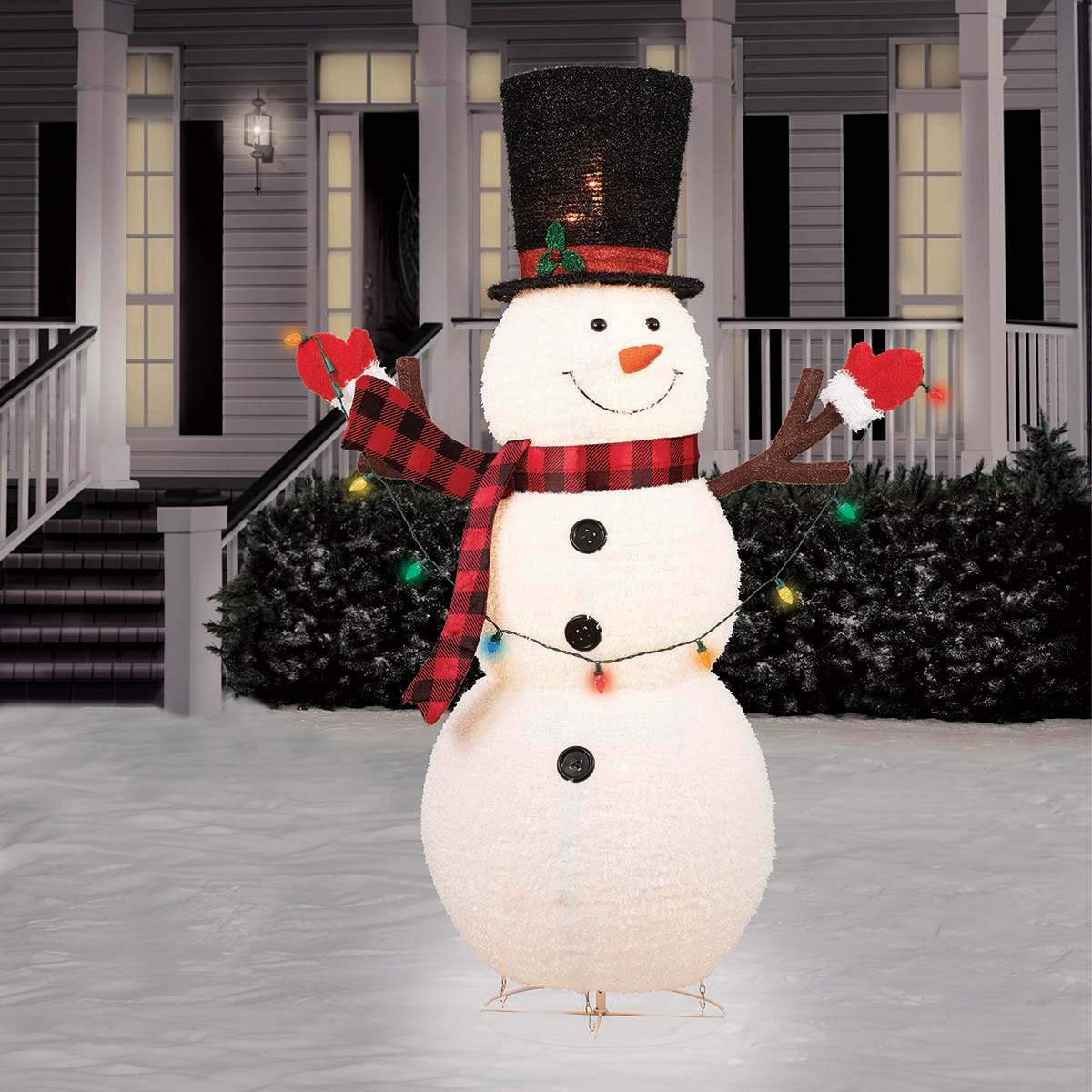 Outdoor Pre-Lit Pop-Up Fluffy Snowman 6' | Holiday Décor | At Home