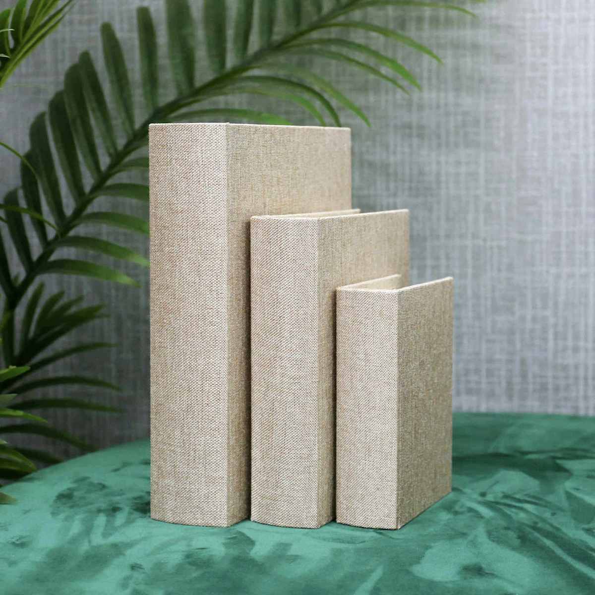 Tan Linen Book Box, 7"