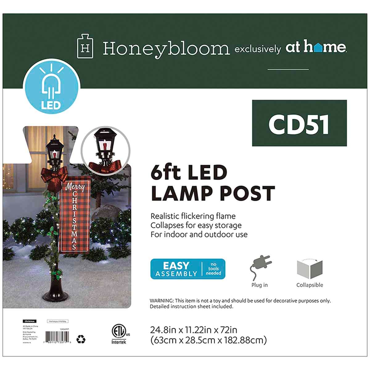 Pre-Lit Merry Christmas Lamp Post 6' | Outdoor Decor | At Home