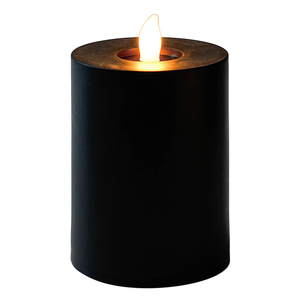 Black LED Pillar Candle with 6-Hour Timer, 3x4