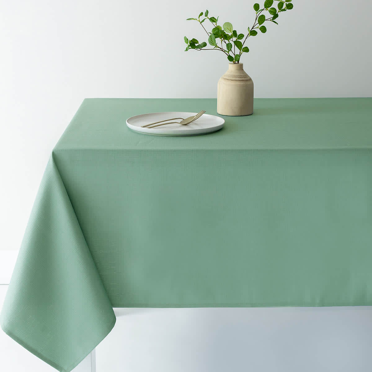 Basics Solid Eucalyptus Green Tablecloth, 60x104