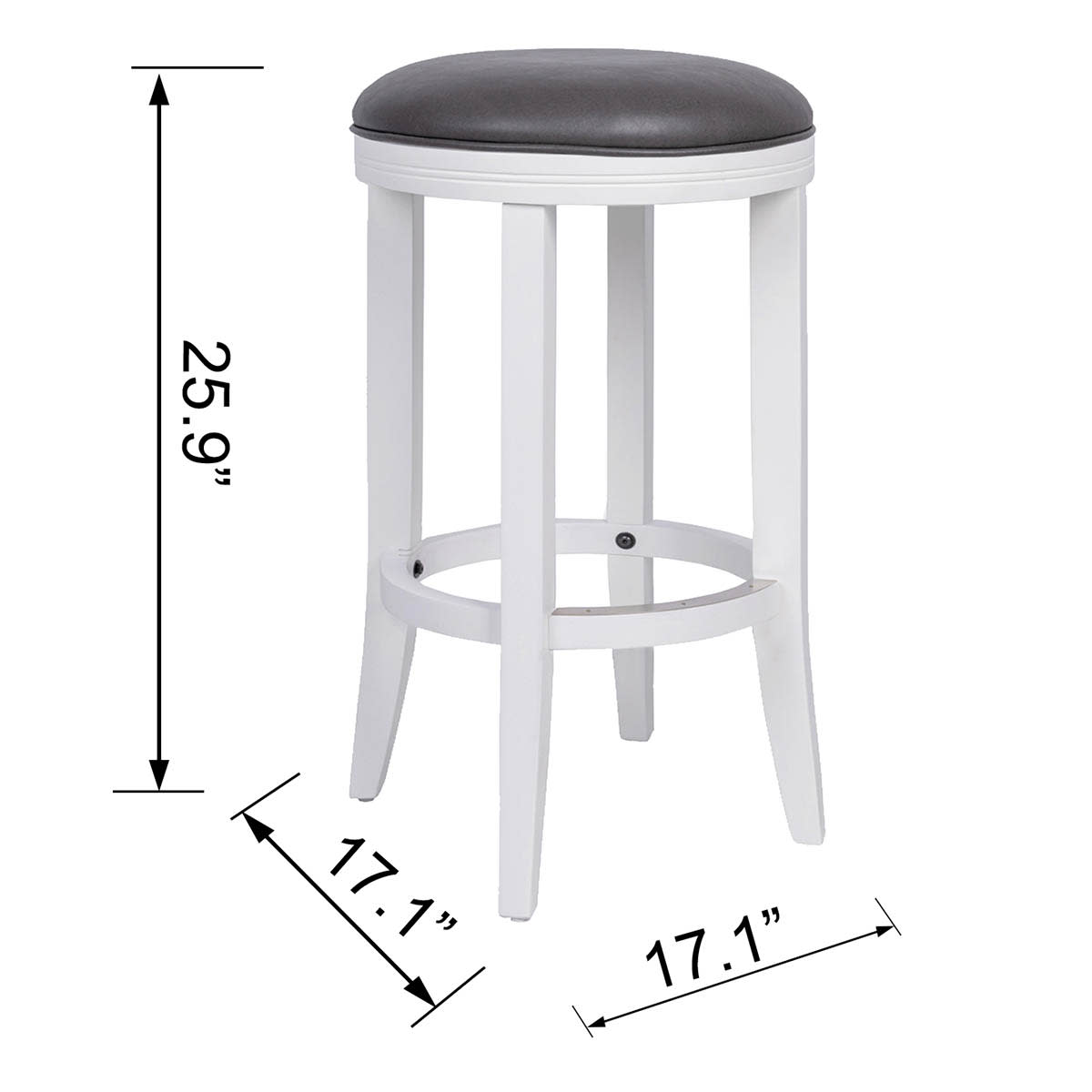 Providence Victoria Backless Counter Stool White | Backless Counter ...