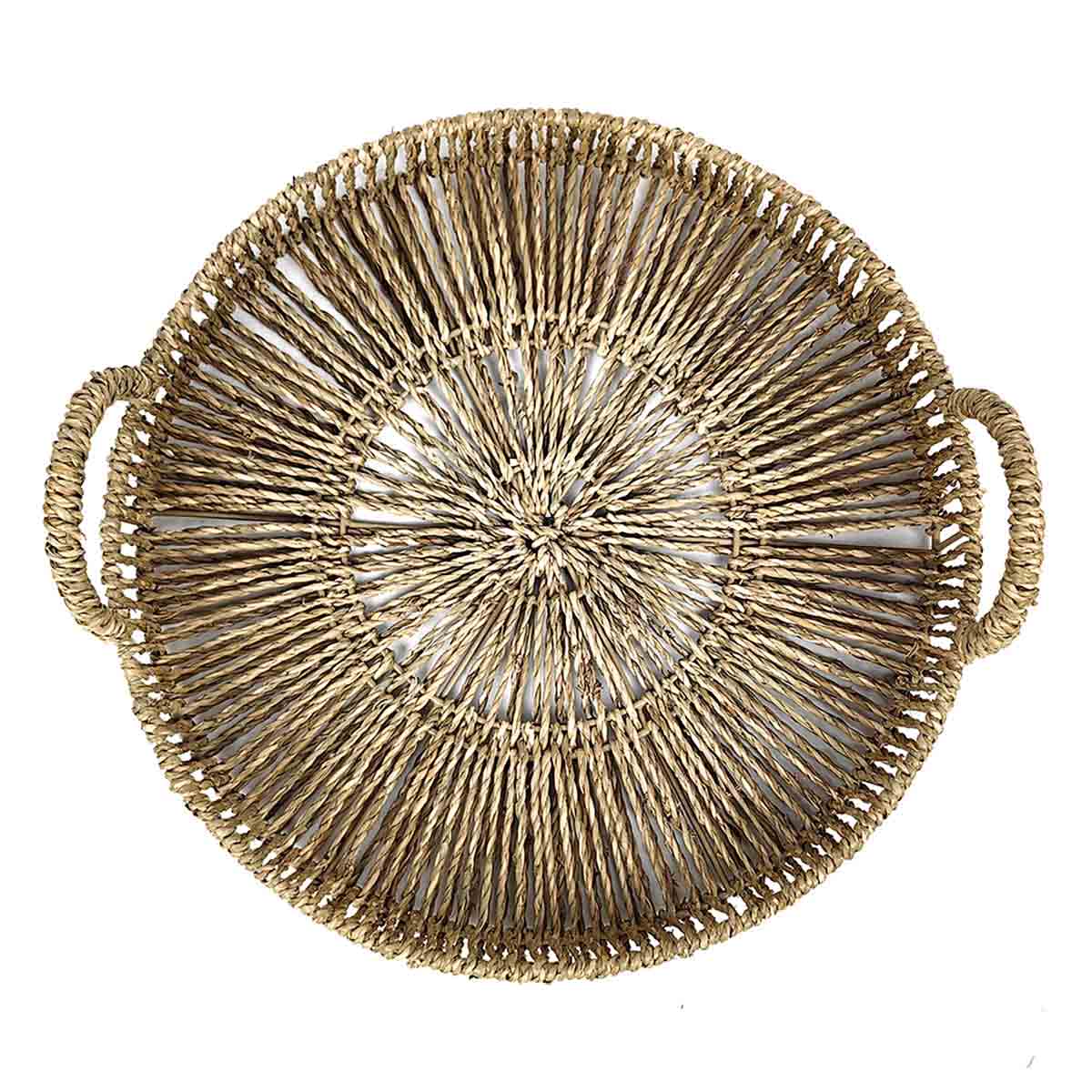 Natural Seagrass Round Serving Tray