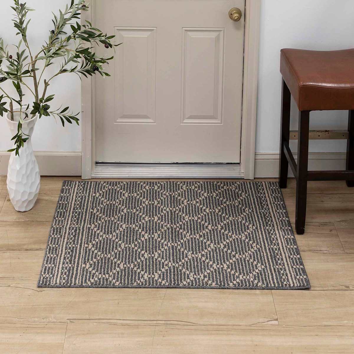 Olympia Charcoal & Tan Trellis Accent Rug | At Home