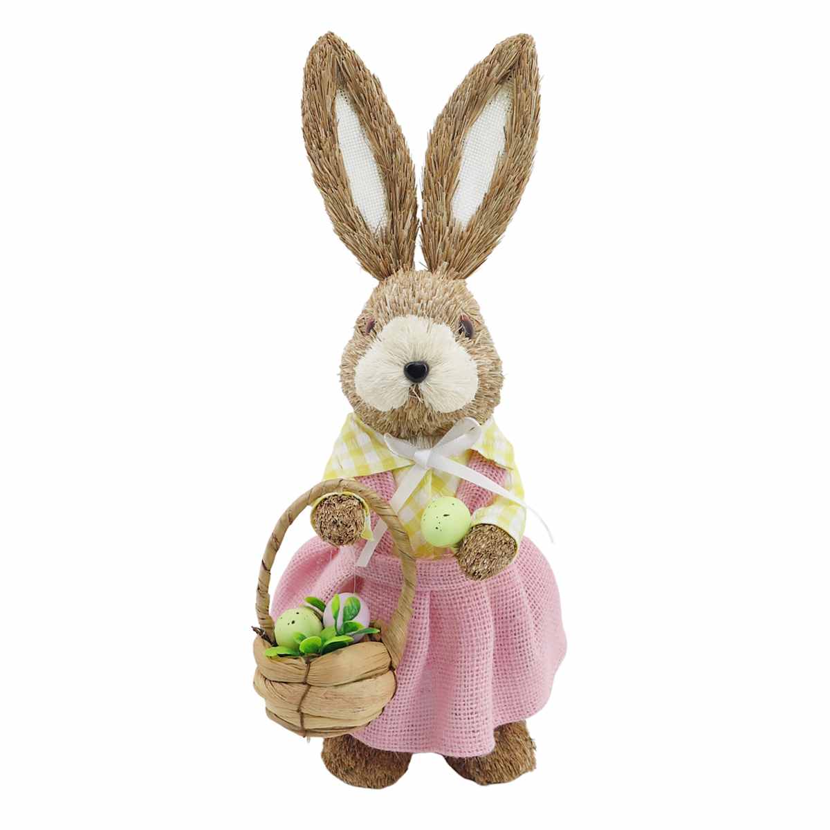 Homespun Easter Sisal Rabbit with Dress, 14" | At Home