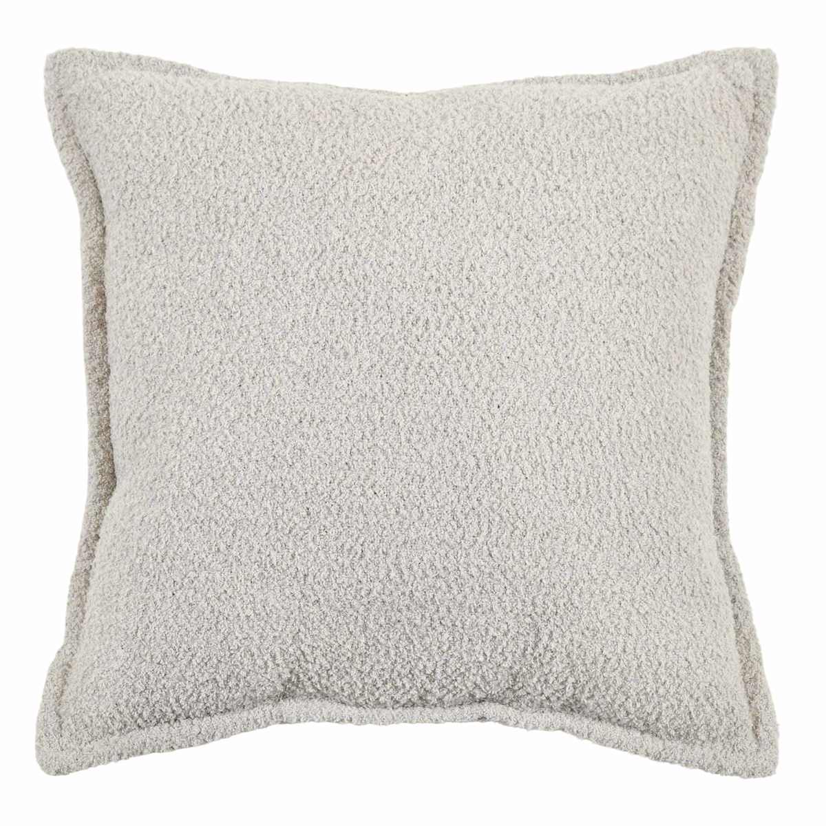 Crosby St Grey Soft Textured Boucle Throw Pillow 18