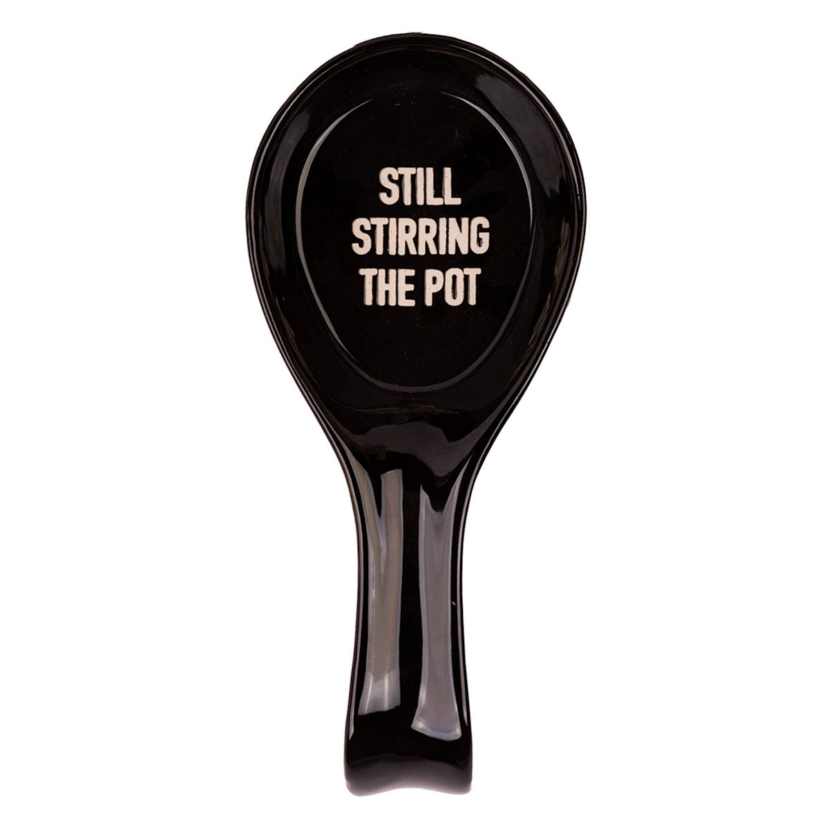 Black Still Stirring the Pot Spoon Rest