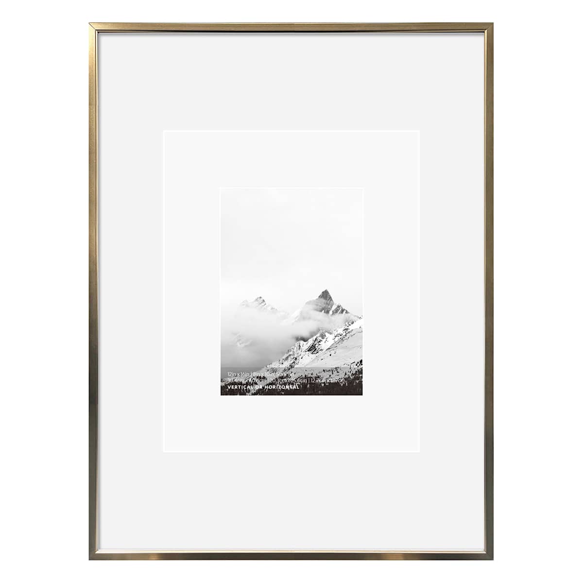 12x16 Champagne Thin Matted to 8x10 and 5x7 Wall Frame