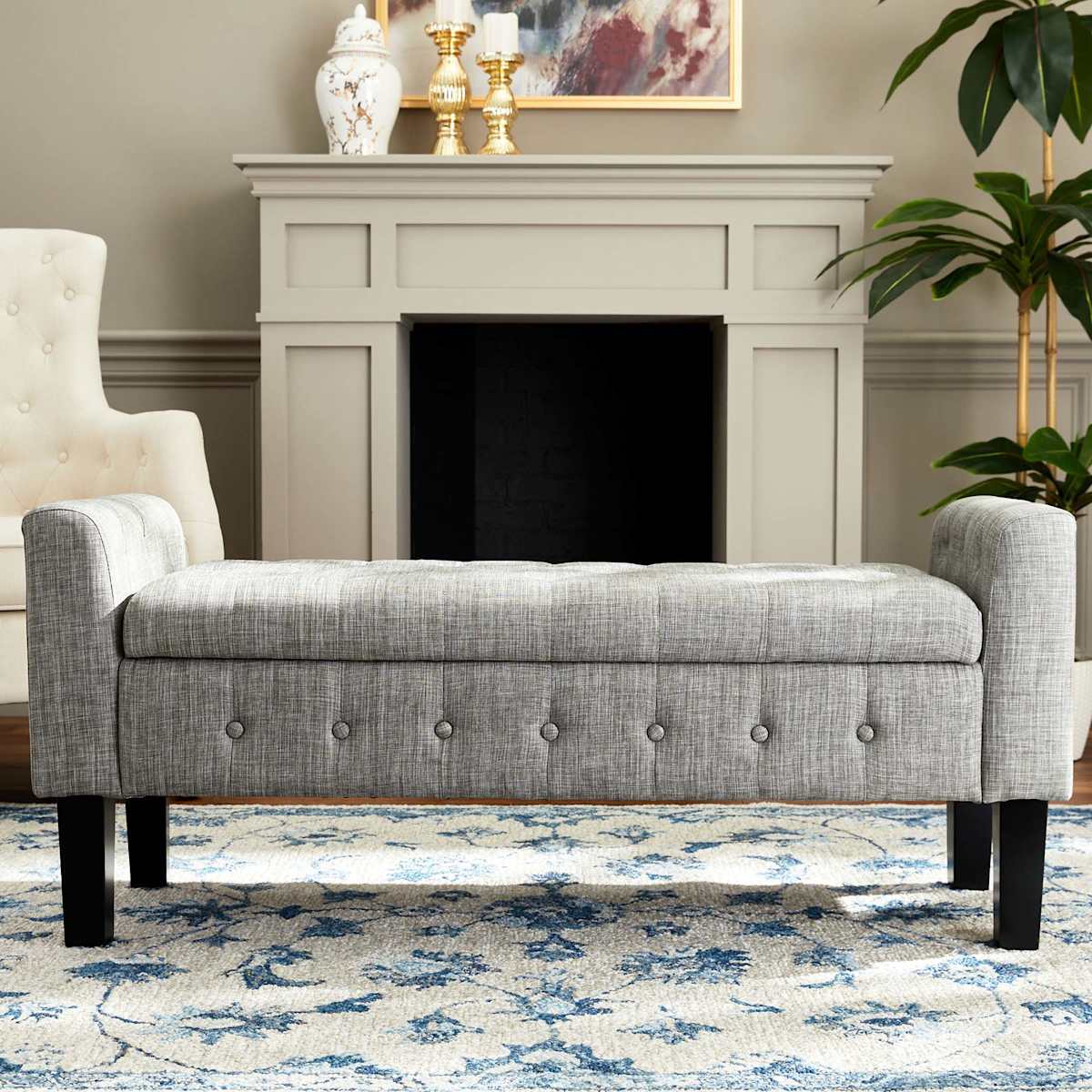 Providence Andy Storage Bench Grey | At Home