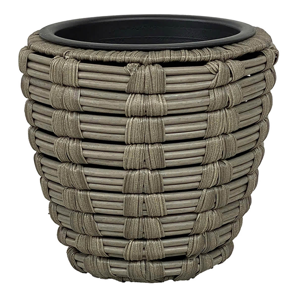 Grey Poly Rattan Outdoor Planter, Small