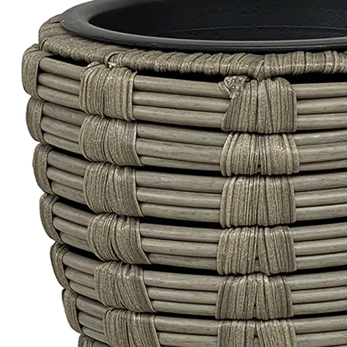 Grey Poly Rattan Outdoor Planter, Small