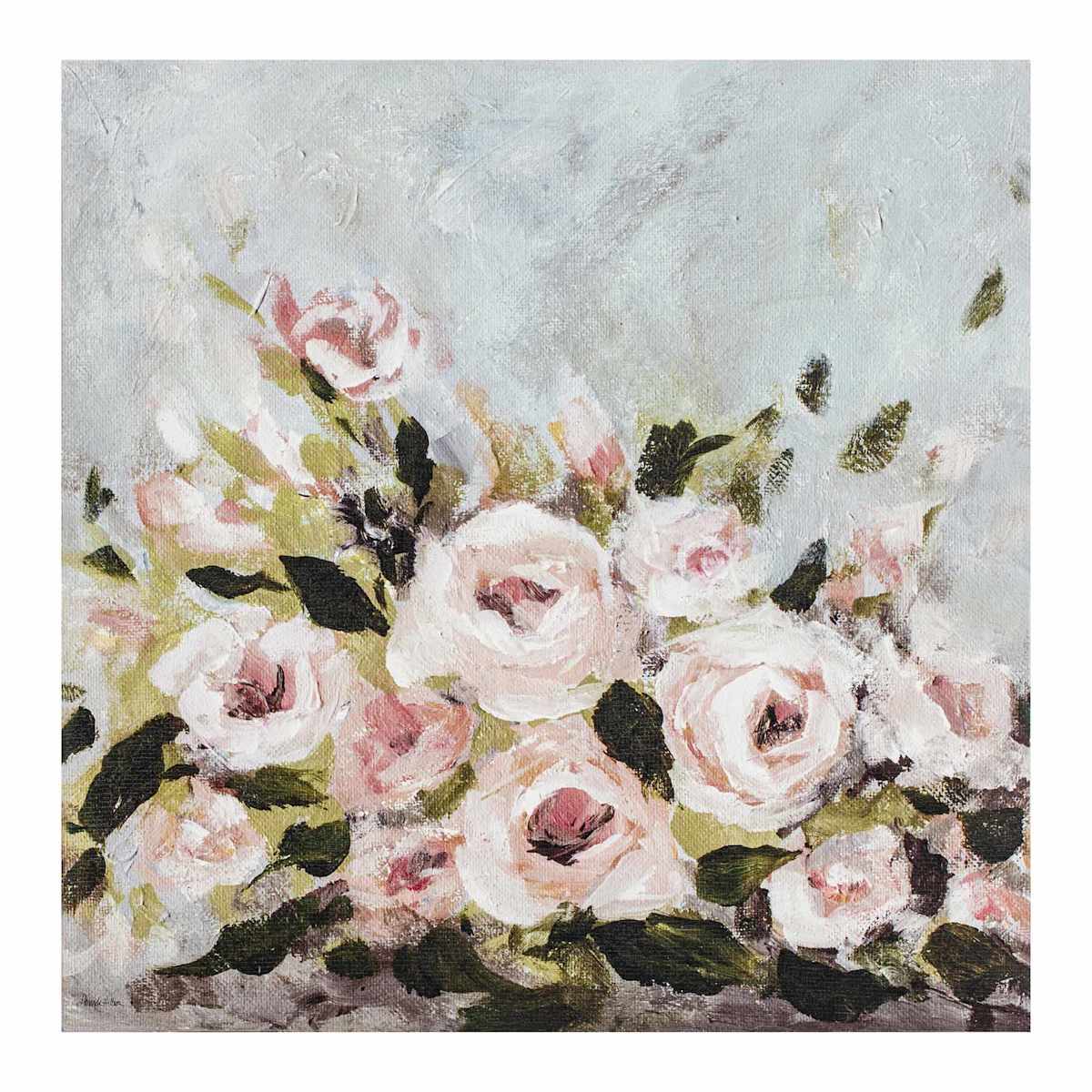 Pink Floral Canvas Wall Art, 30" | At Home