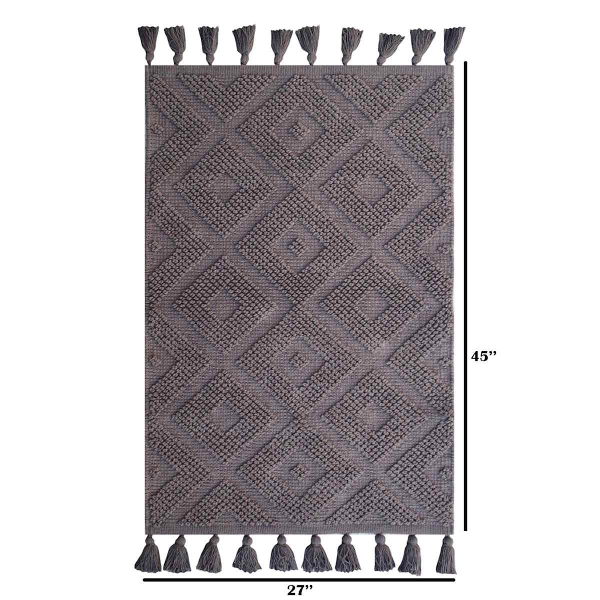 Dark Grey Diamond Rug, 2x4 | At Home