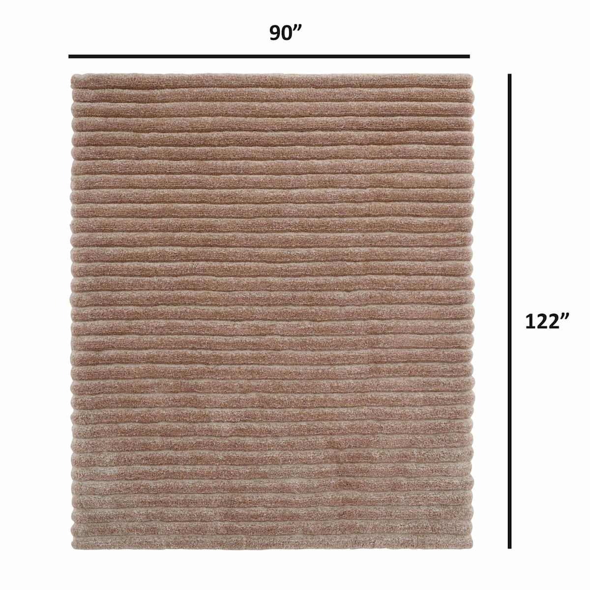 (A536) Nappa Neutral High-Low Area Rug, 8x10