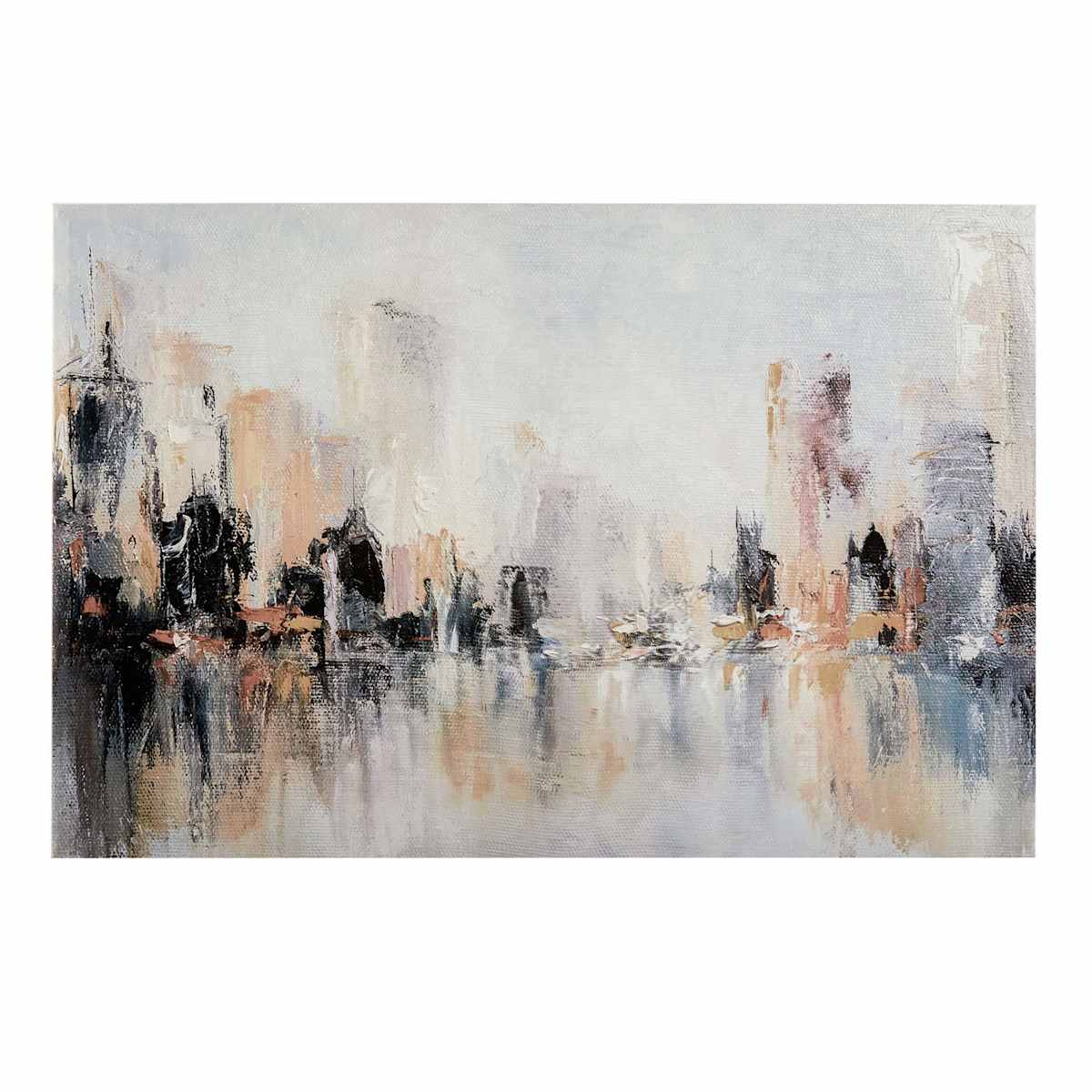 Abstract Cityscape Canvas Wall Art, 24x36 | At Home