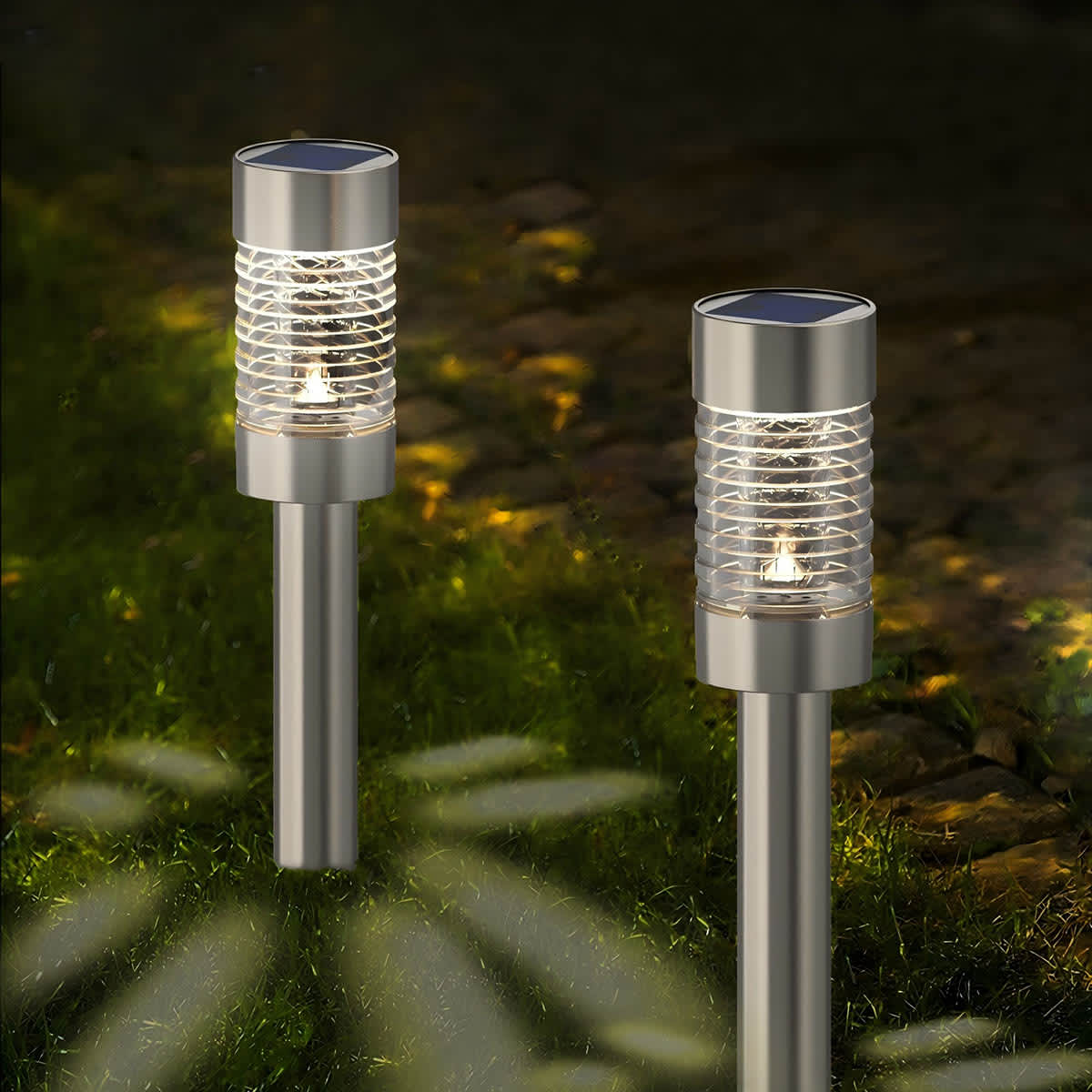 6-Lumen Oil Rubbed Bronze Round Steel Solar Pathway Light