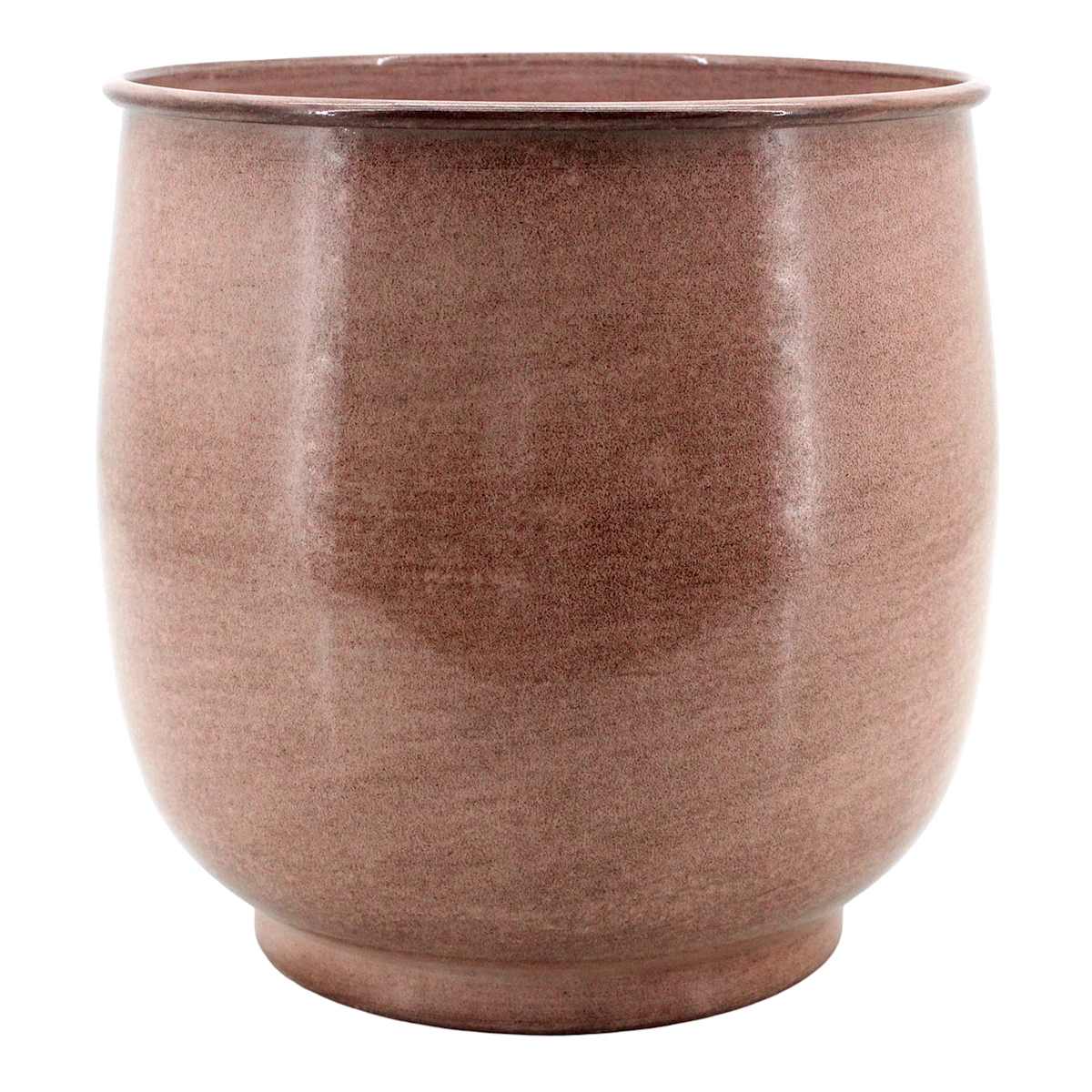 Round Pink Metal Outdoor Planter, Medium