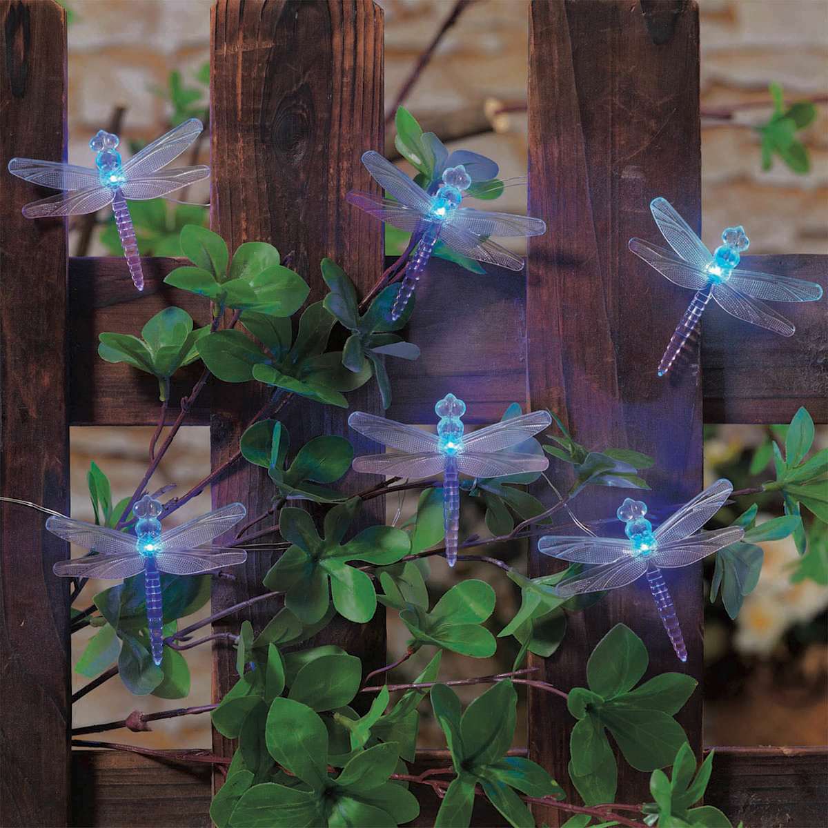 10-Count Solar LED Color Change Dragonfly String Lights