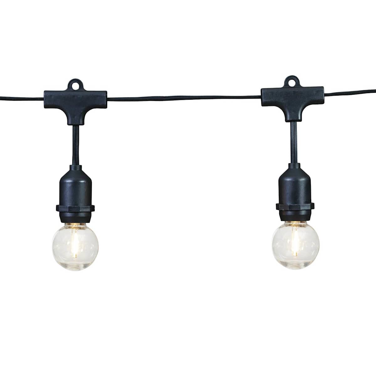 15-Count LED G40 Filament Globe String Lights with Black Commercial Wire