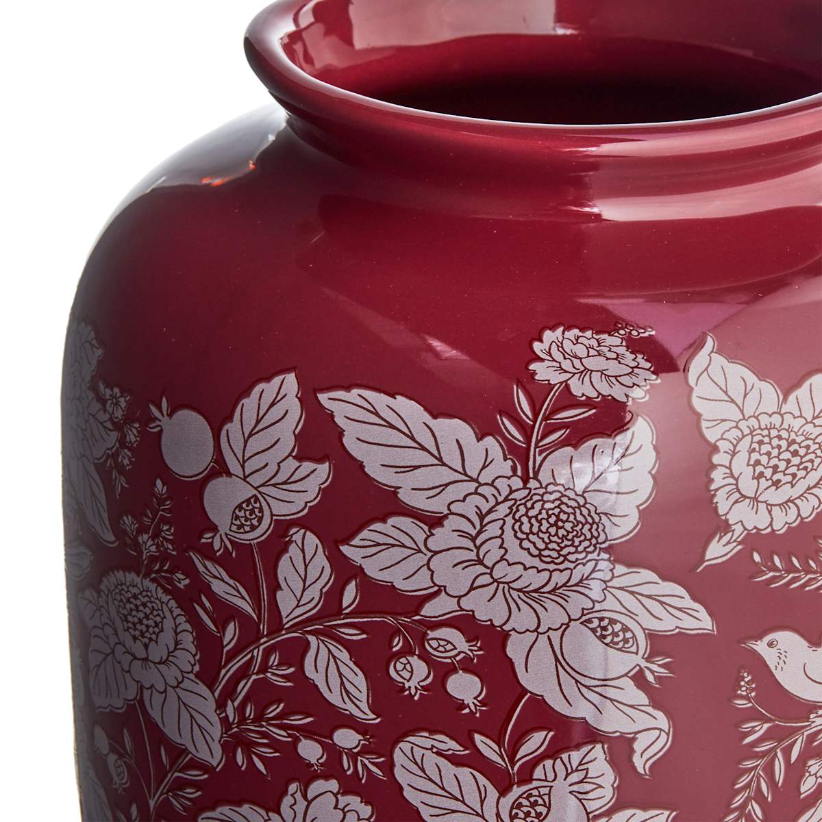 Providence Red Patterned Vase, 13"
