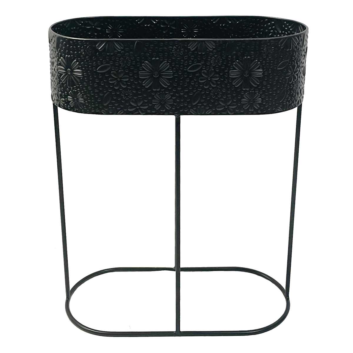 Oblong Flower Pattern Plant Stand, Large | At Home
