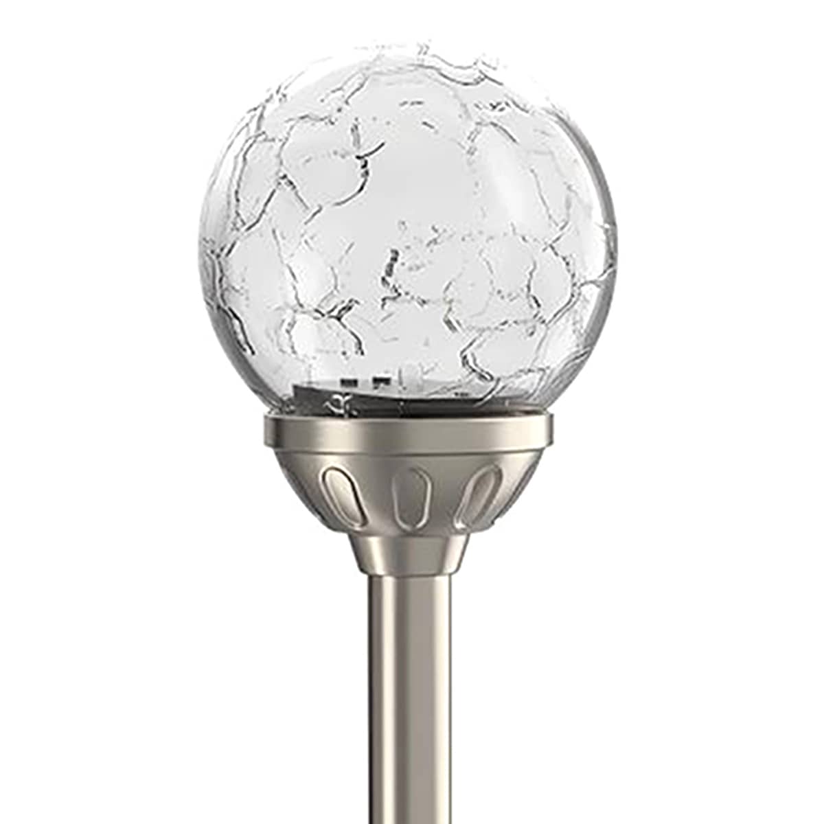 Solar Clear Crackle Large Globe Pathway Light