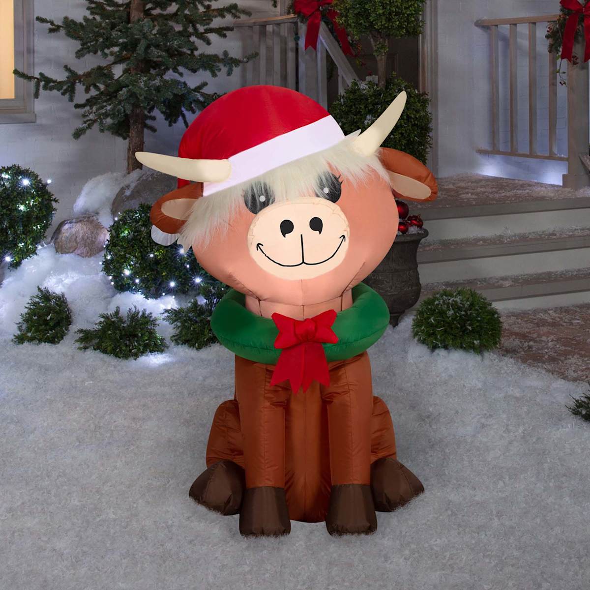 Lighted Baby Highlander Cow Inflatable, 4ft | At Home