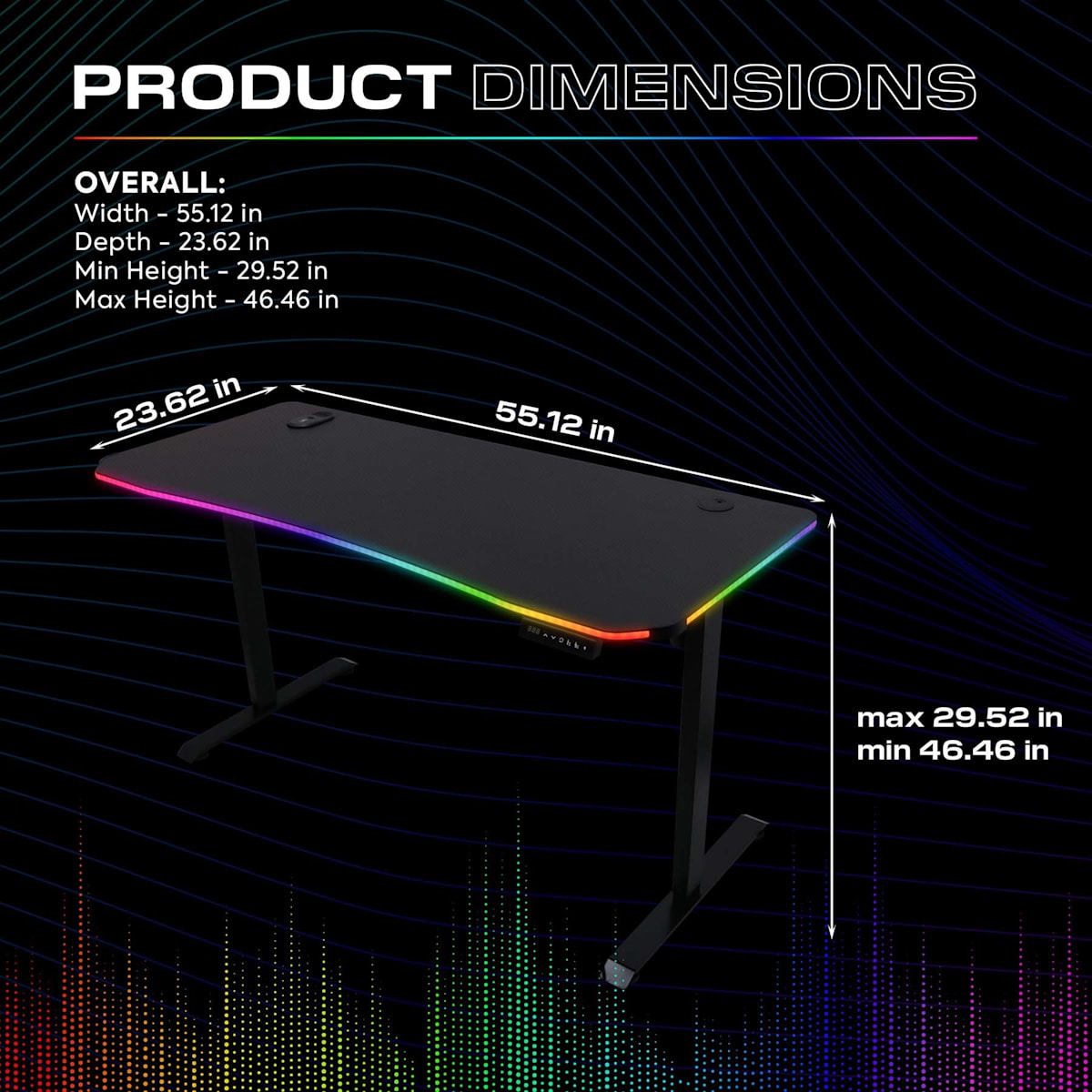 X-Rocker Aurora Gaming Desk, Extra Large