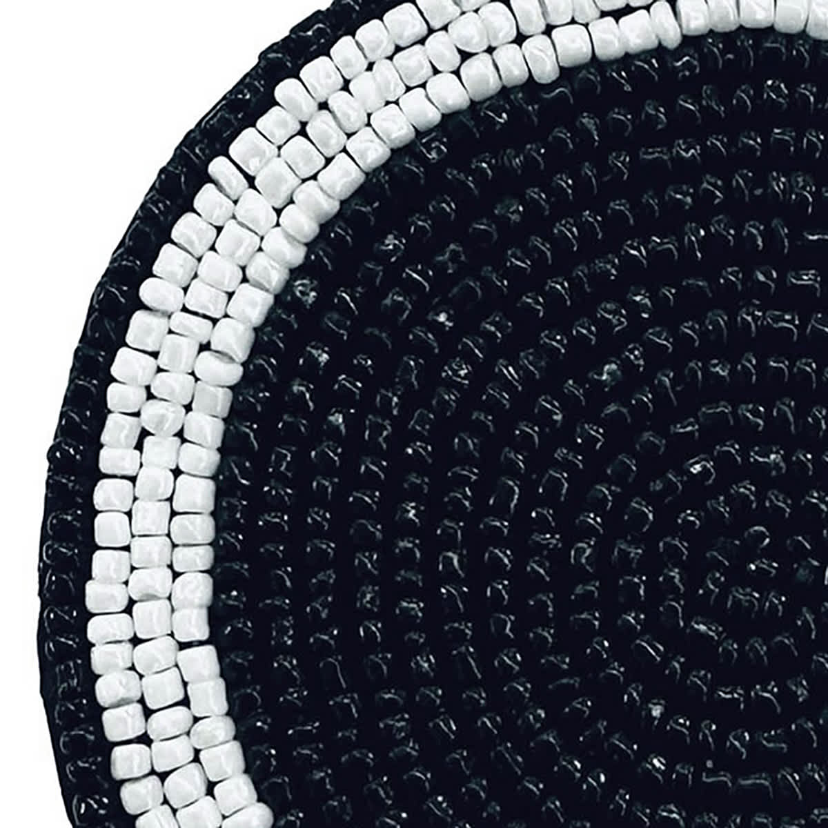 Set of 4 Black Round Beaded Coasters