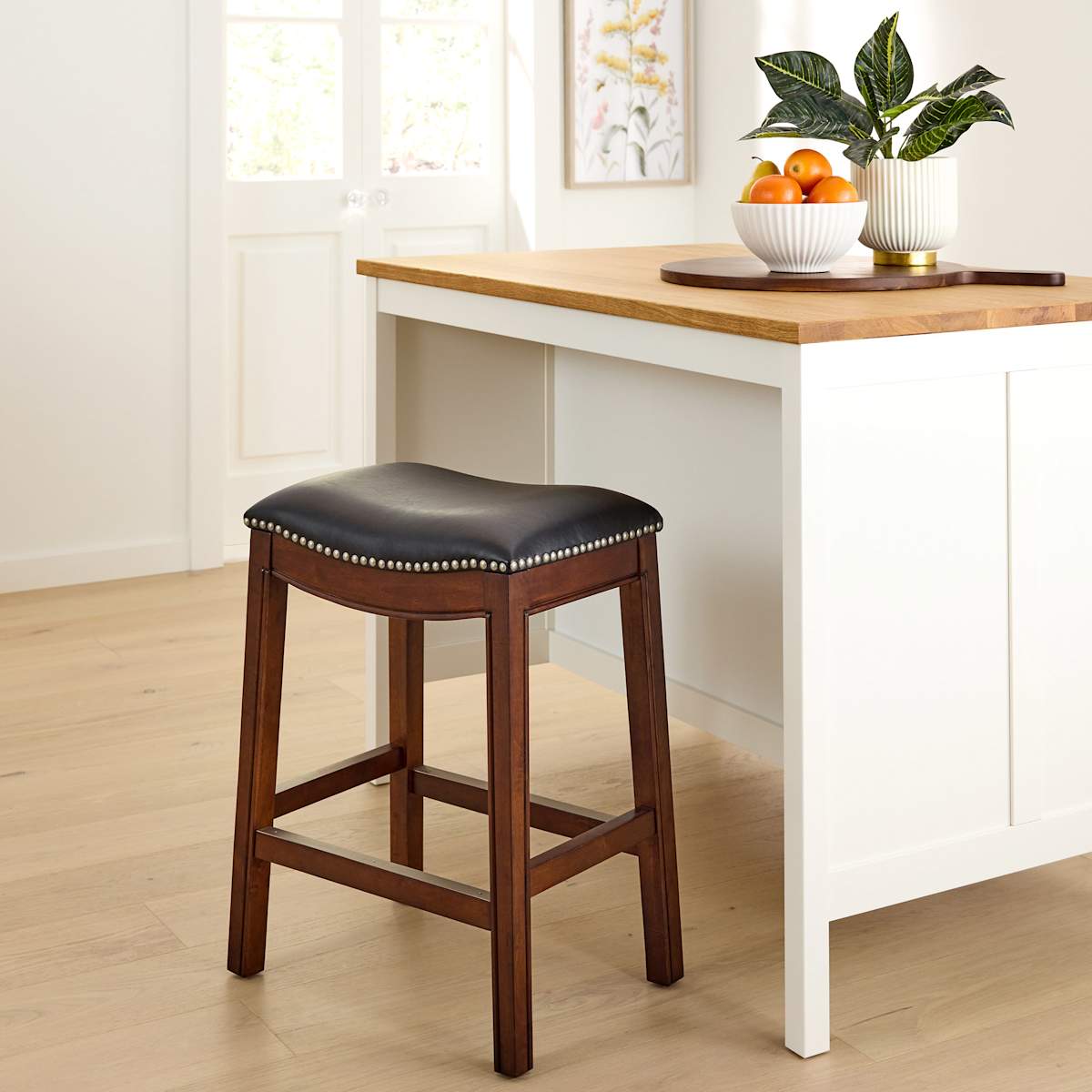 Providence Rylan Backless Counter Stool Walnut | Backless Counter Stool ...