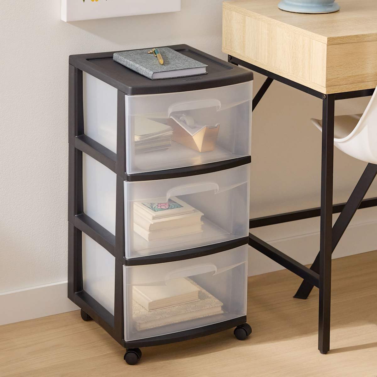 Black Sterilite 3-Drawer Storage Cart | Home Organization | At Home