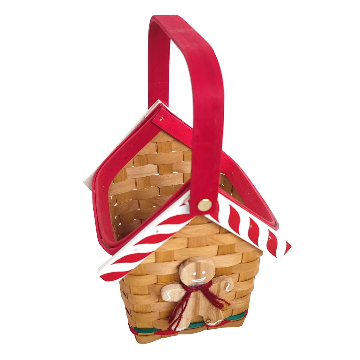 Christmas House Basket with Handle, Small