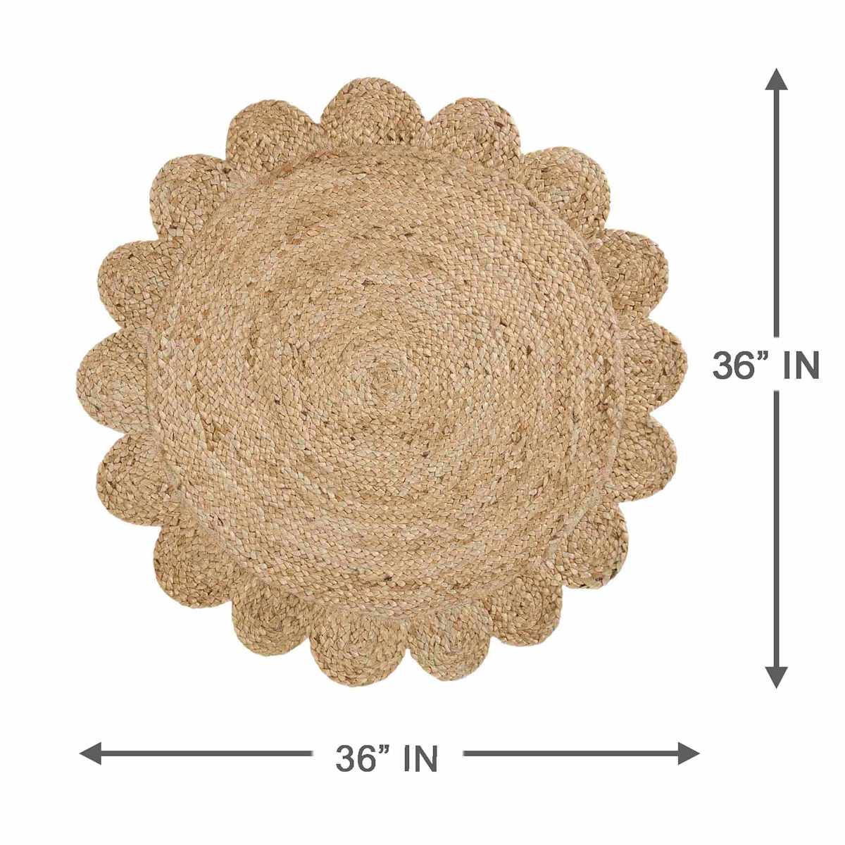 Honeybloom Daisy Jute Round Accent Rug 3ft | Home Decor | At Home