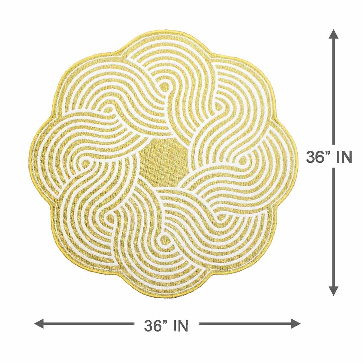 Elmbrook Yellow Round Rug, 3' | At Home