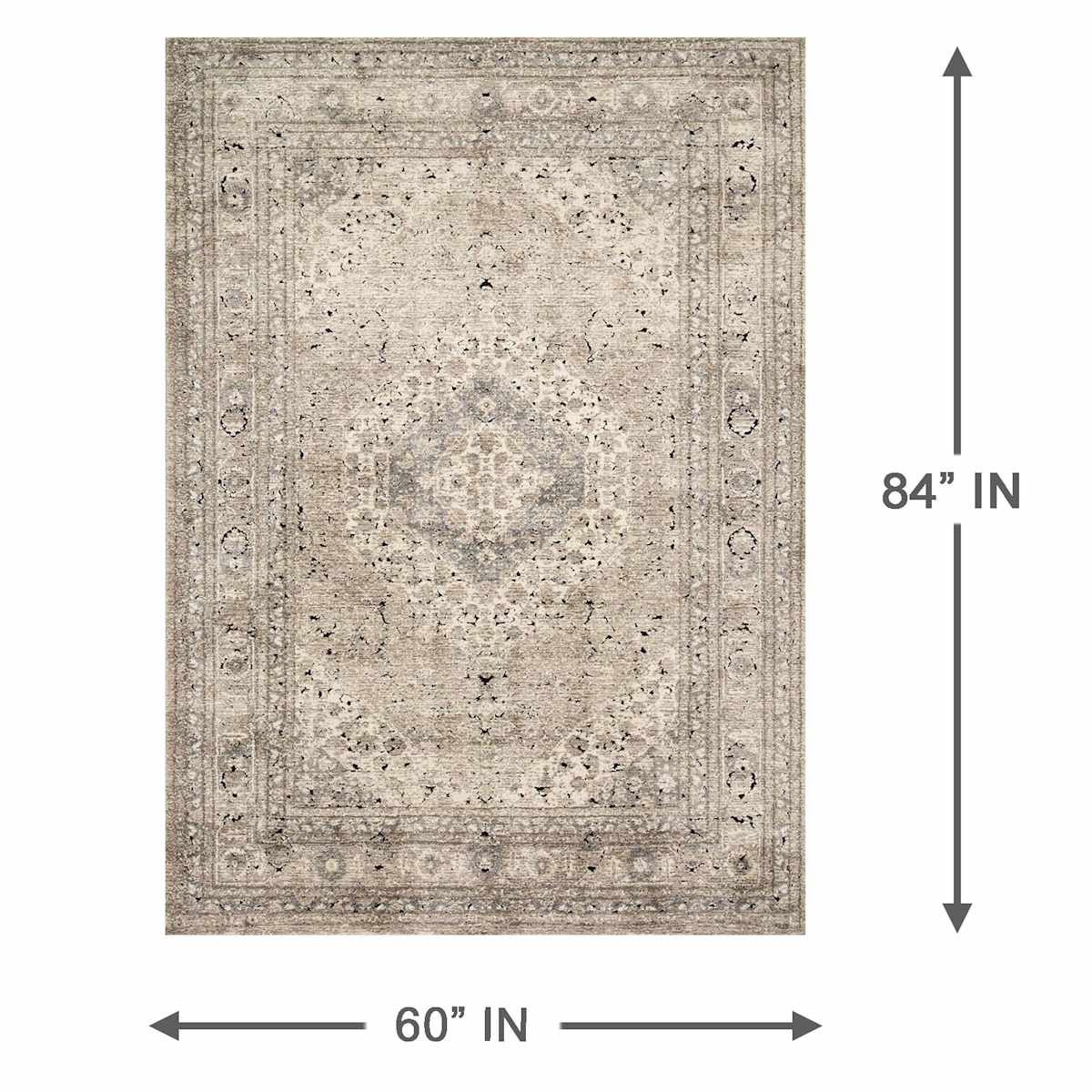 Xander Ivory and Tan Area Rug 5x7 | At Home