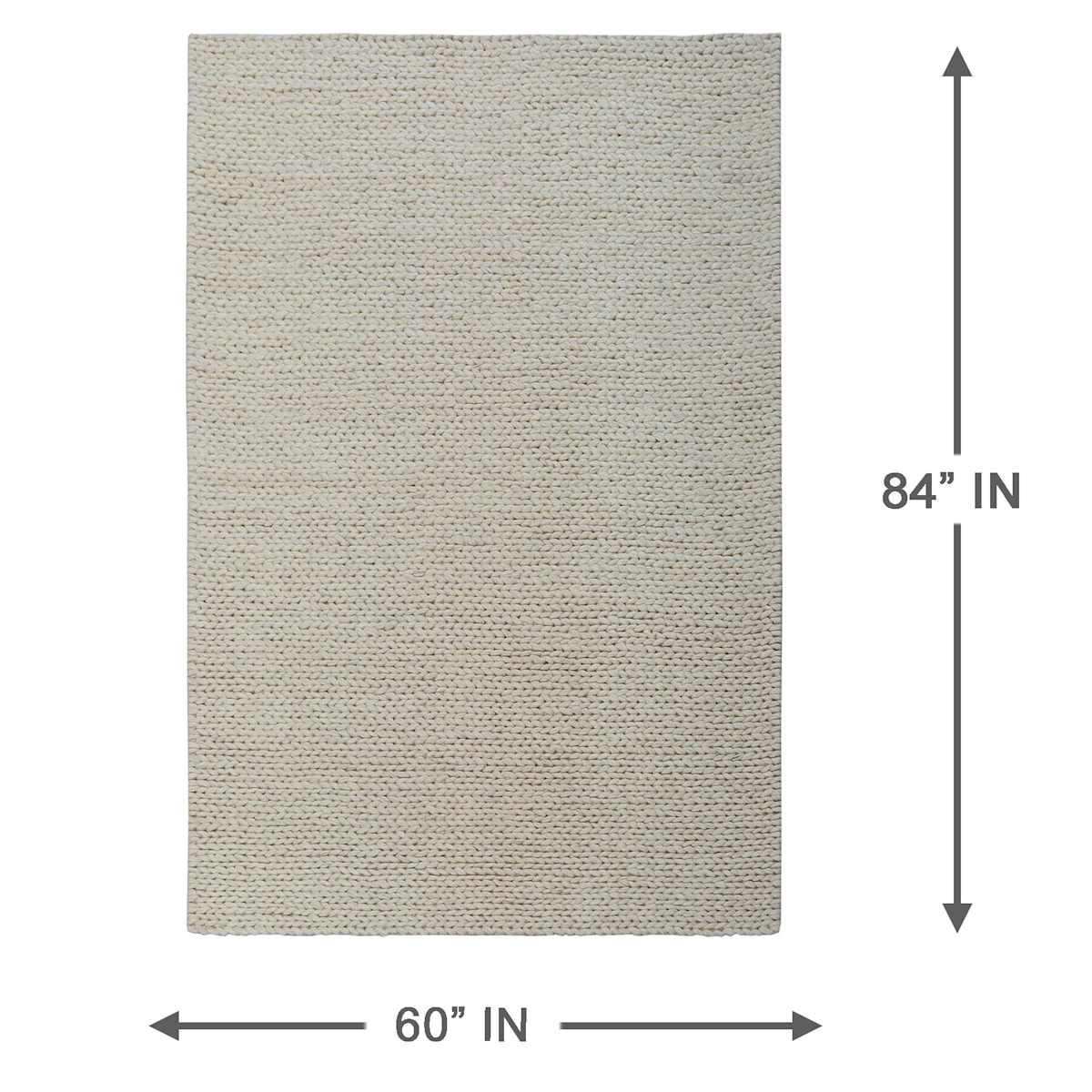 Ivory Chunky Knit Patterned Area Rug 5x7 | At Home