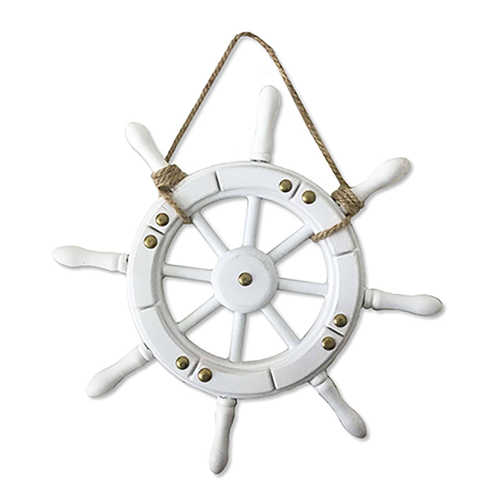 Nautical Wheel Wooden Wall Decor, 14"