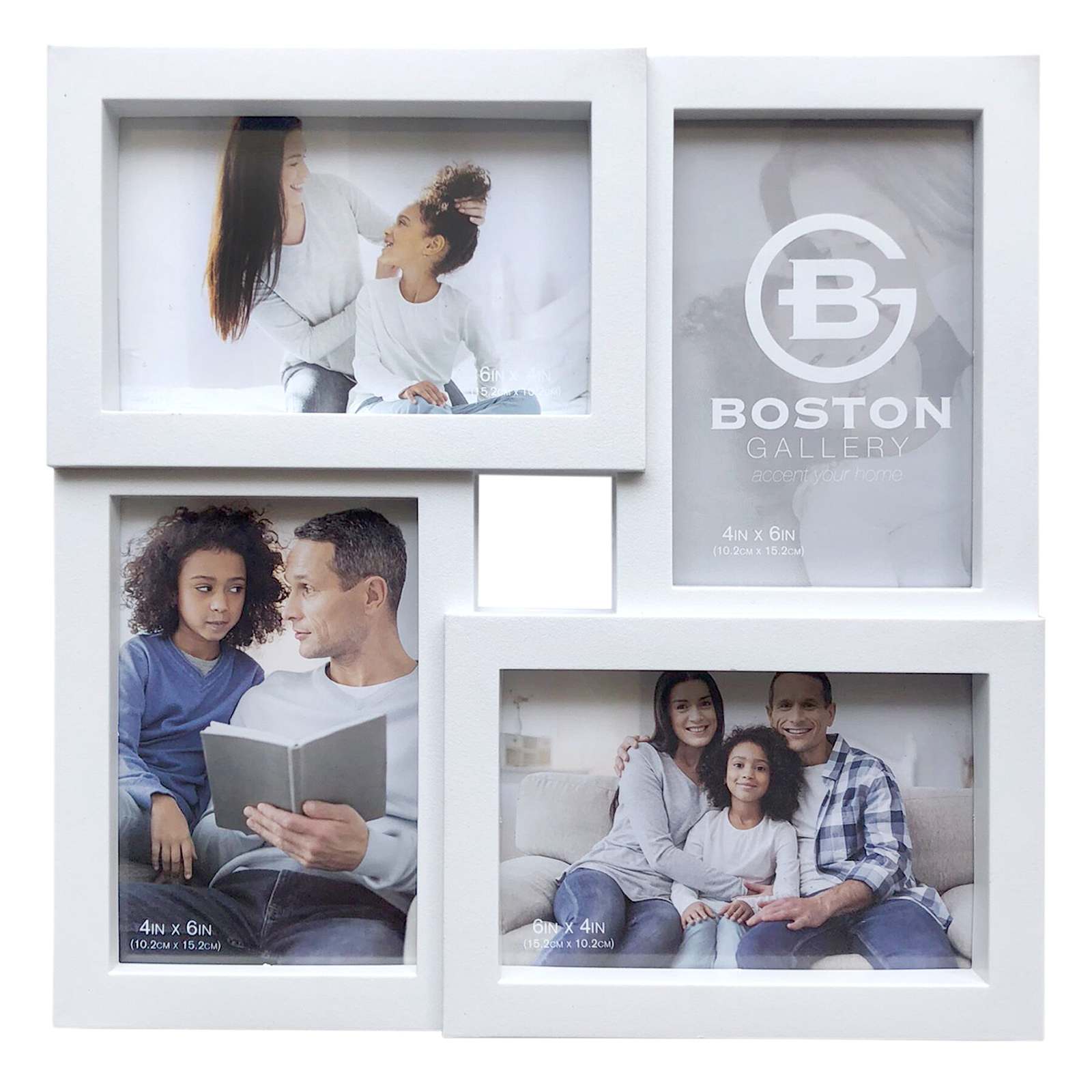 4-Opening White Collage Picture Frame, 11"