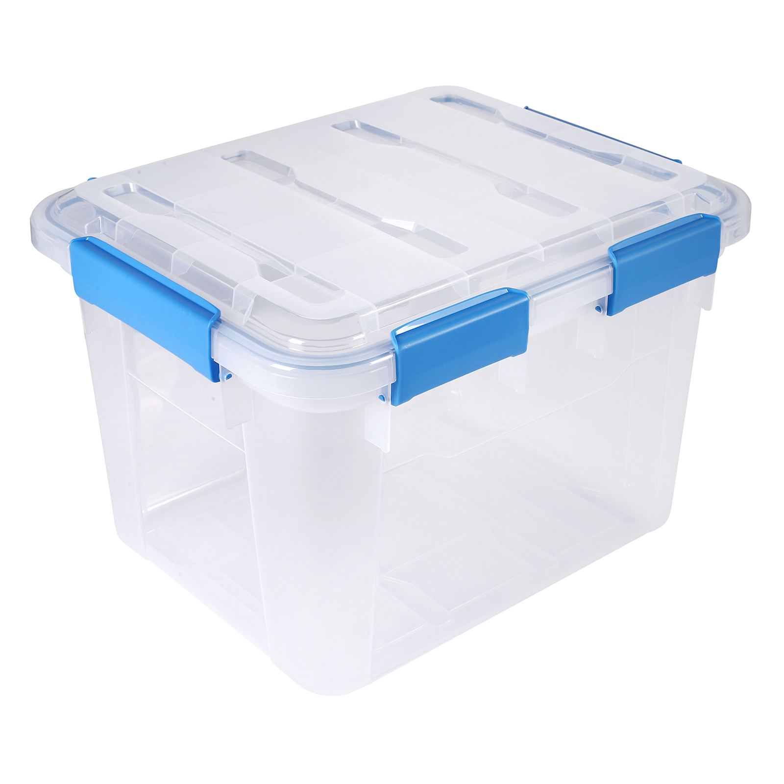 Waterproof File Box Clear with Blue Clasps | At Home