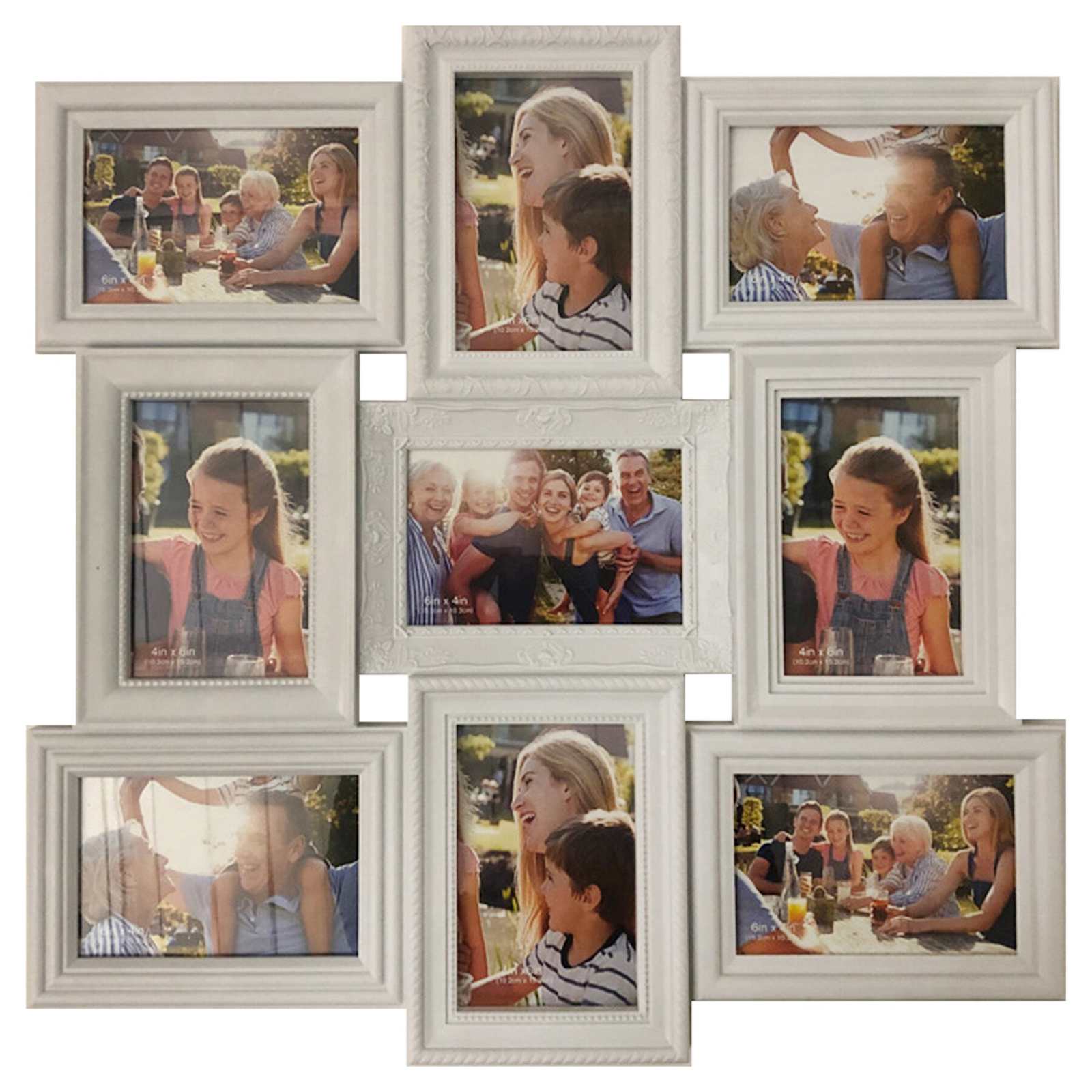 9-Opening White Collage Picture Frame, 21"
