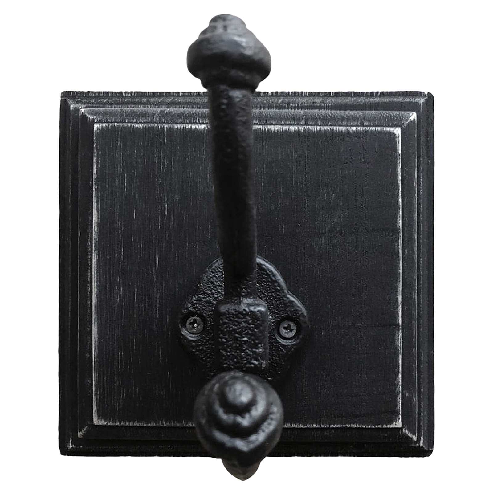 Black Wood & Metal Rustic Wall Hook, 5"
