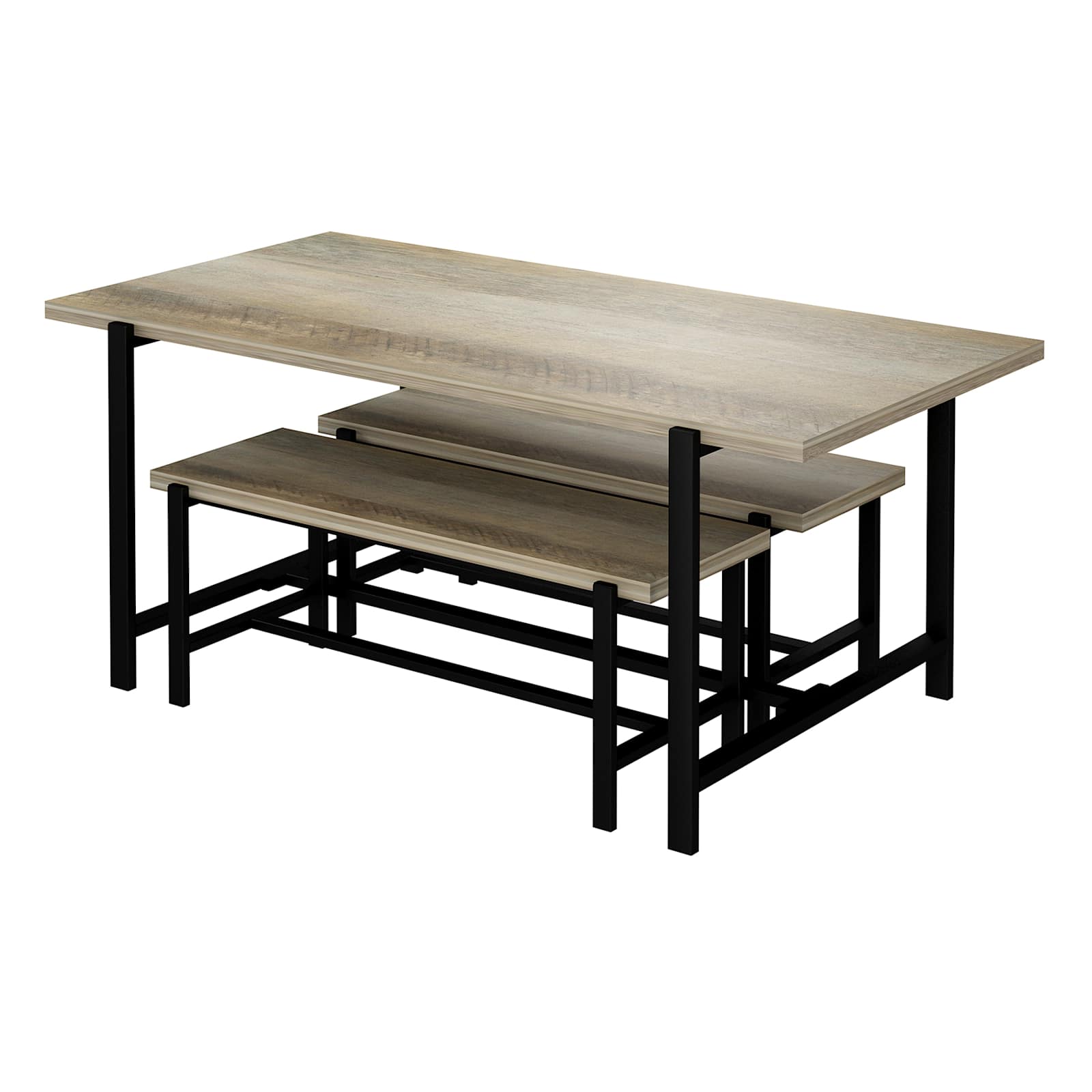 Found & Fable Loggy Wood & Metal Dining Table, 71"