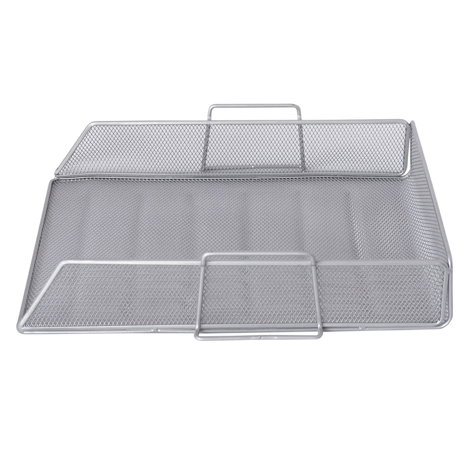 Silver Metal Mesh File Organizer Tray