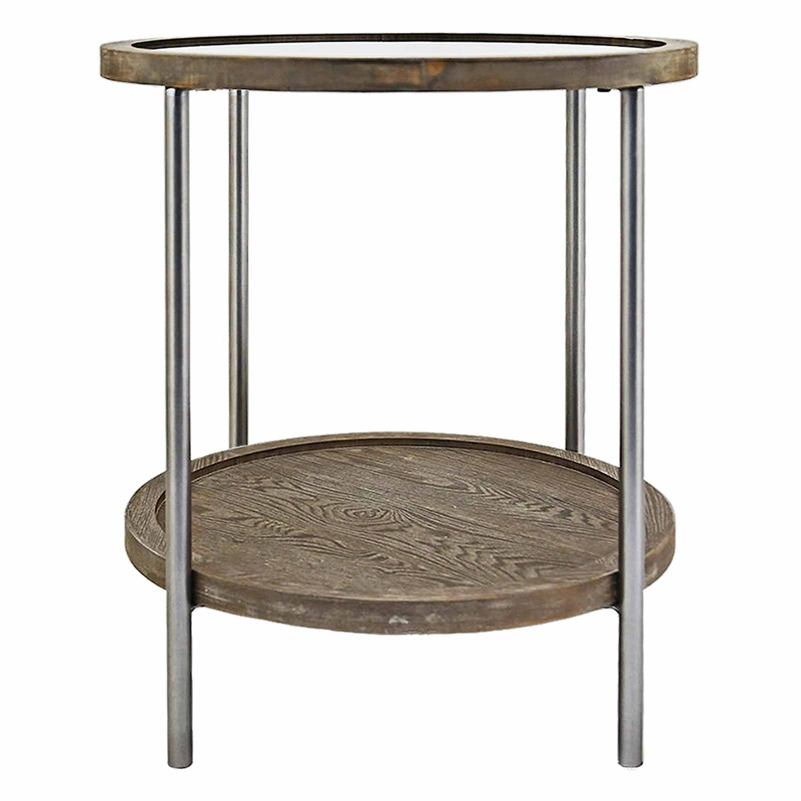 Hudson Glass-Top Round Side Table | At Home