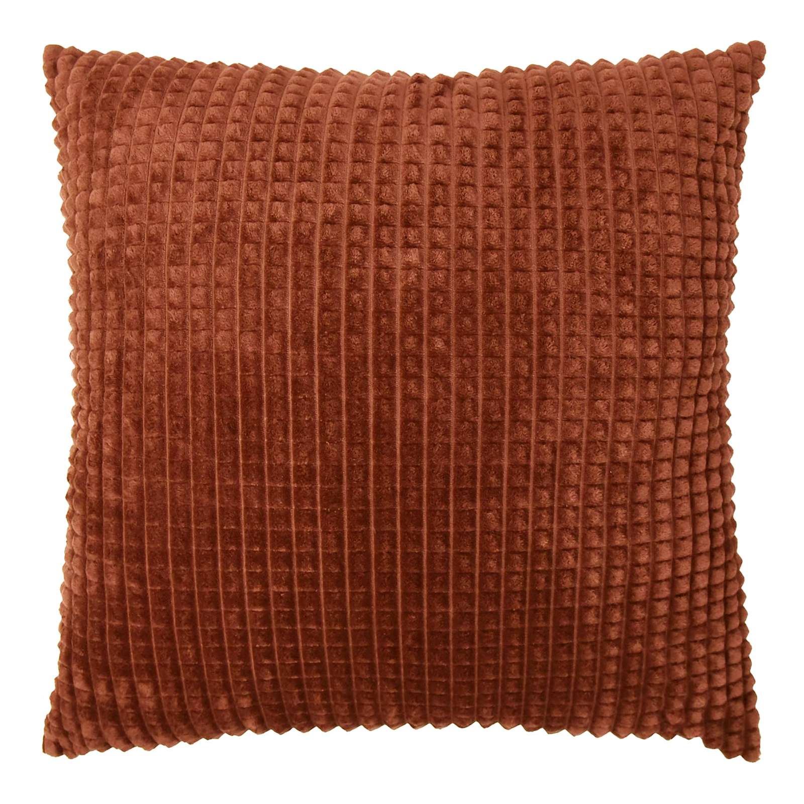 Plush Rust Check Throw Pillow, 24"