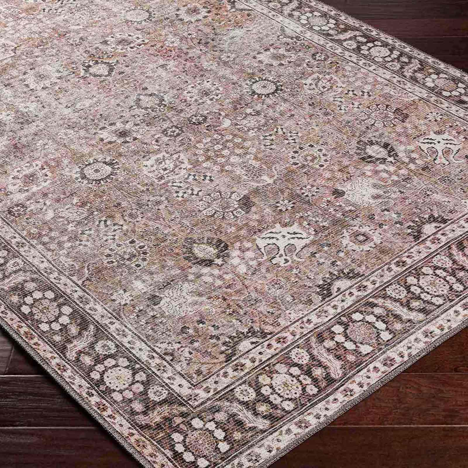 (B784) Providence Colin Multi Floral Washable Area Rug, 5x7