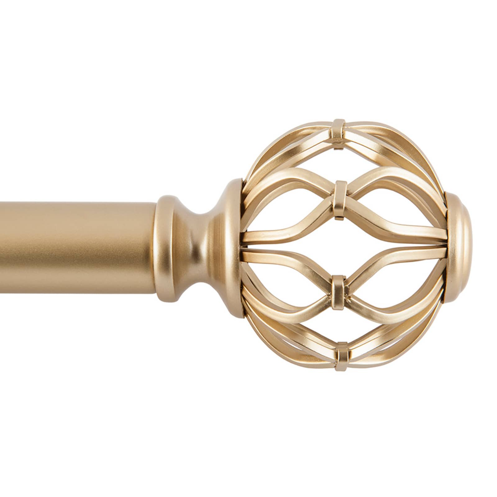 Snugset 1" Brass Cage No-Tool Curtain Rod, 18-60"
