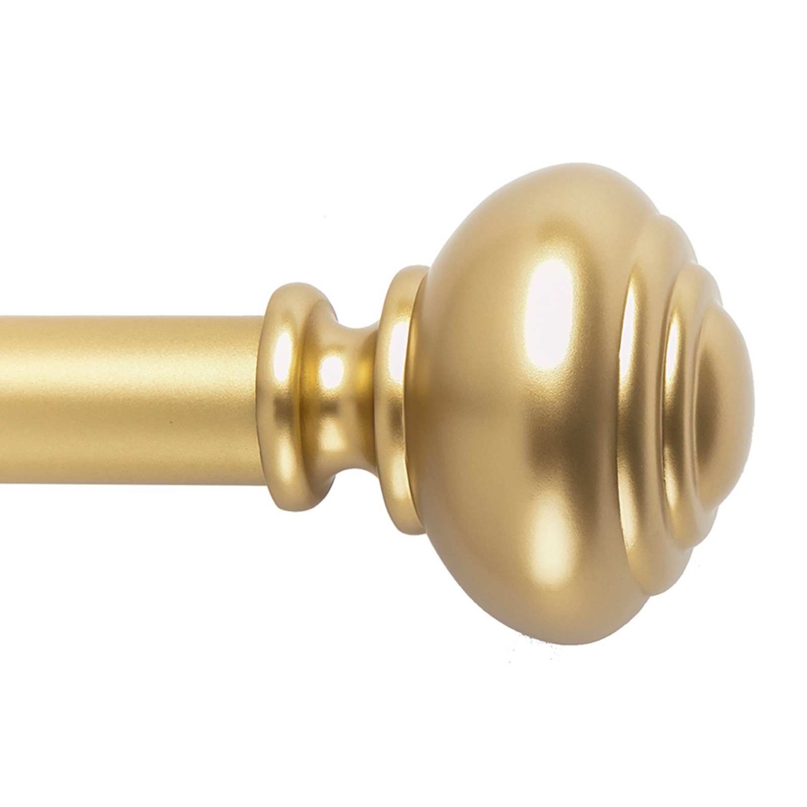 Snugset 1" Brass Knob No-Tool Curtain Rod, 18-60"