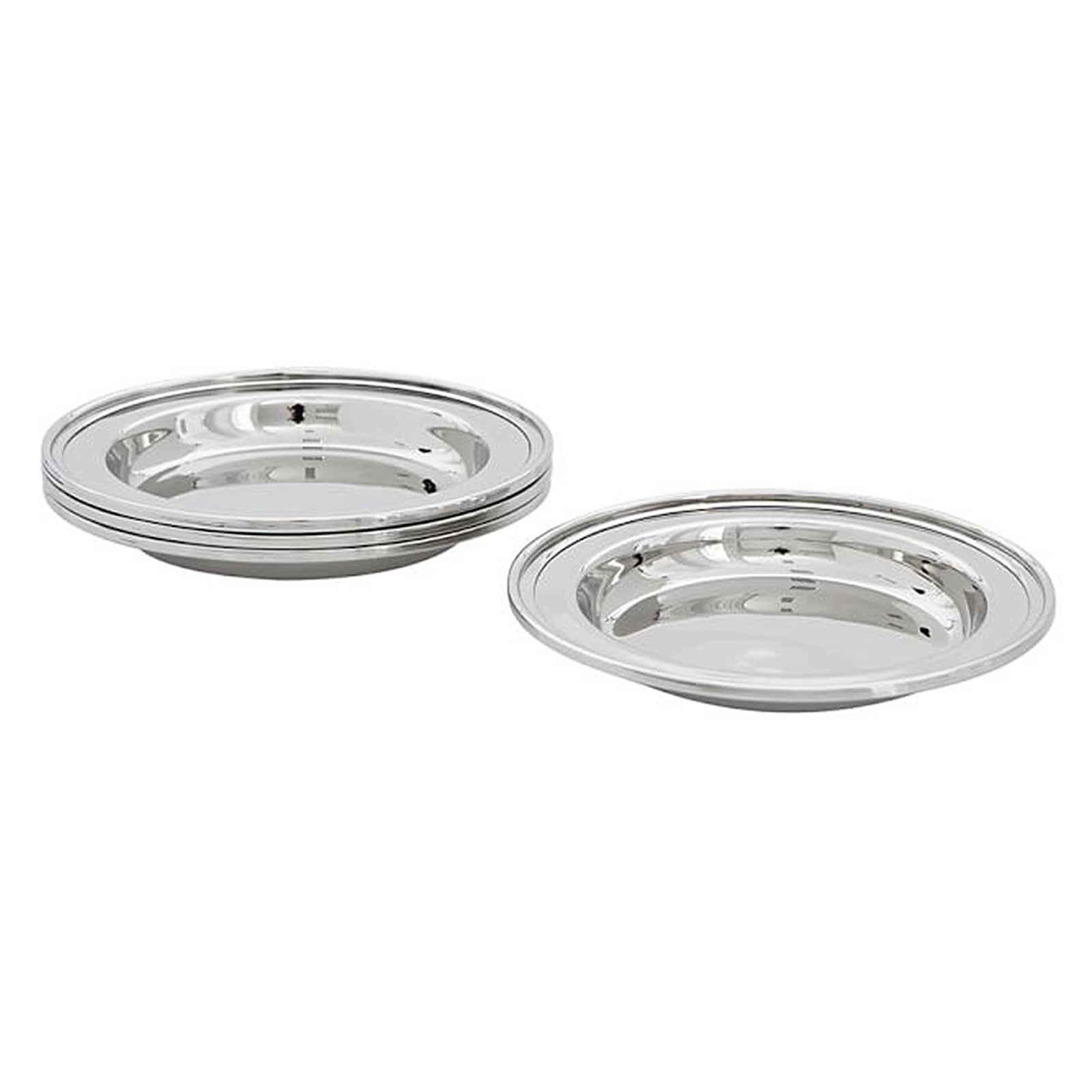 Set of 4 Round Silver Coasters