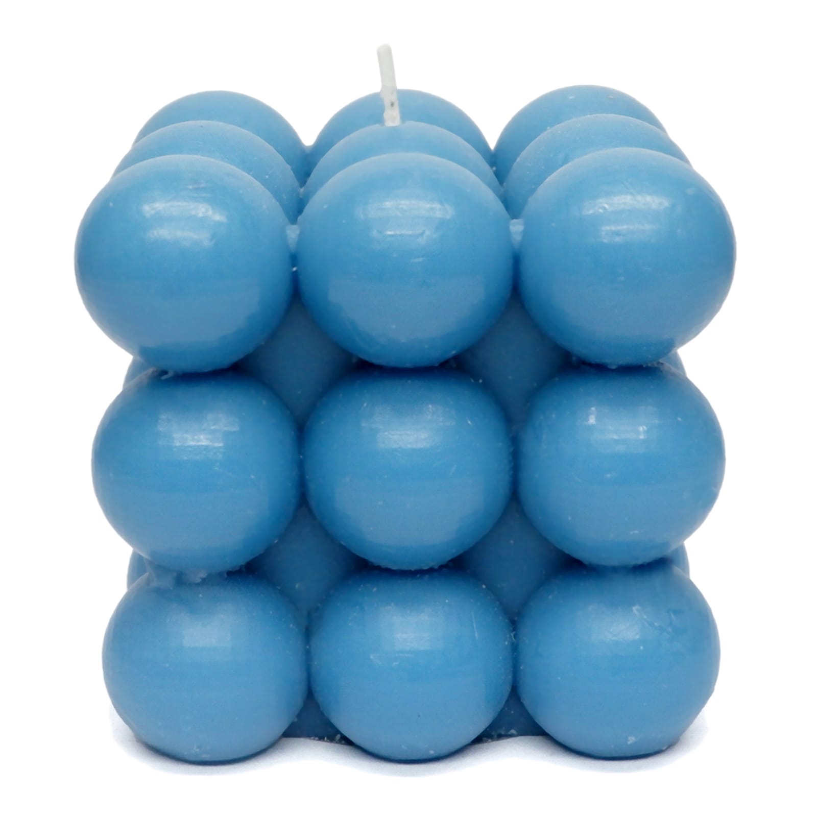 Blue Unscented Bubble Candle, 3"